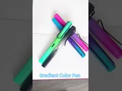 China Gradient EF Fine Tip Cartridge Fountain Pen Plastic Ink Suction Pen With Hollow Clip for sale