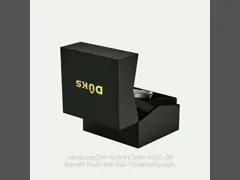 High End Smart Watch Gift Box With Pouch And Gold Foil Stamping Logo
