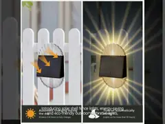 China 5V Solar Wall Light IP44 Outdoor Solar Fence Lights 2000K For Outdoor Decorative for sale