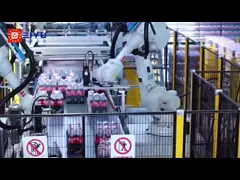China High Speed Fully Automatic Carbonated Beverage Single Column Palletizer For Coca-Cola Production Line With Marshaling Station Before Palletizing for sale
