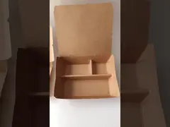 China Disposable Kraft Paper Box Takeaway Food Container 3 Compartment Paper Food Packaging for sale