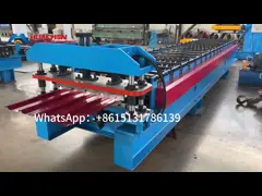 China 0.5-0.8mm Roofing Sheet Roll Forming Machine , Roof Panel Roll Forming Machine Hydraulic Cutting for sale