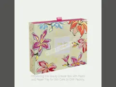 Beauty Drawer Box With Plastic And Paper Tray For Skin Care