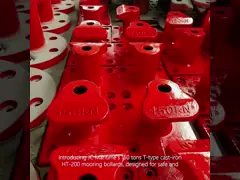 150 tonnes Tee Type Cast Iron HT200 Mooring Bollards Cast Bollard Mooring Bollard Types Ship docking  Dock mooring
