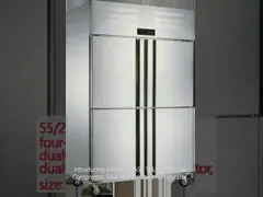 China 1000L 4-Door Commercial Upright Fridge Freezer with Dual Temperature Zones 1220×700×1938mm for sale