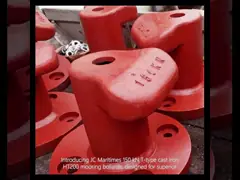 150KN Tee Type Cast Iron HT200 Mooring Bollards Ship Mooring Bollard Polished Galvanized Mooring Protection