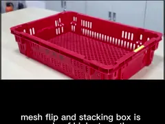 China Stack And Nest Plastic Crate Turnover Box Storage Tub Reusable Mesh Moving Container for sale