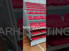 Blue Low Back HDPE Bucket Seat Retractable Bleacher Seating 700-900mm Step