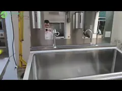 AMBER Lavabo doppio con sensore per ginocchio e lavaggio scrub medico con specchio