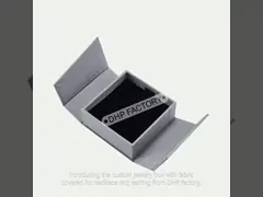 Fabric Covered Custom Necklace Packaging Box With Suede Insert