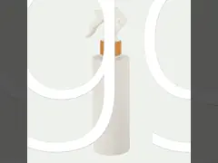 White Flat Shoulders PET Natural Bamboo Trigger Spray Bottle For Perfume Toner