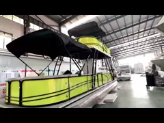 China 22-26 Person Party Barge Double Decker Aluminum Pontoon Style Boat for sale