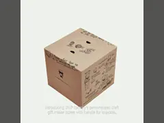 Personalized Kraft Corrugated Boxes Gift Mailer Boxes With Handle For Cup Cake