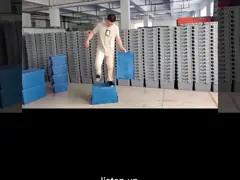 China 67 liter Warehouse Stackable Collapsible Crates Heavy Duty Storage Containers Attached Lid for sale