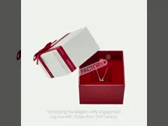 White Engagement Ring Box With Ribbon Elegant Storage For Precious Pieces