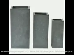 7-8 Years Indoor Life Time Fiber Clay Planter For Tall Rectangle Spaces