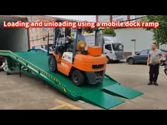 China Manual Adjustable Mobile Forklift Ramp 10t Hydraulic Dock Leveler for sale