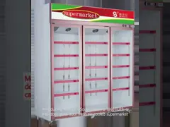 Model SC-1860FLP3 free-door glass door fresh air-cooled supermarket cabinet,size: 1860*680*2040