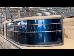 China 25FT Aluminum Pontoon Boat Party Boat With Motor And Trailer for sale