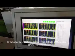 Water medium ultrasonic copper master tape online detection video