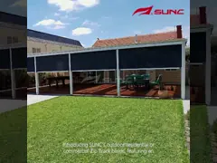 Outdoor Residential Or Commercial Zip Track Blinds with Aluminium Alloy Side Track and 5% Openness Factor