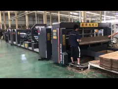 Fully Automatic Carton Folder Gluer  Stitcher Machine With Suction Belt Feeding