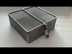China Stainless Steel Medical Sterilization Metal Mesh Basket With Locking Lid for sale