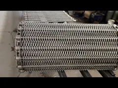 China Strip Width 10 Mm-20 Mm 304 Metal Conveyor Belt Mesh / Flat Wire Mesh Belt for sale