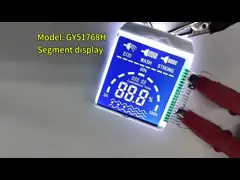 China Customized Size Segment LCD Display HTN Blue PIN Connect With White Backlight for sale