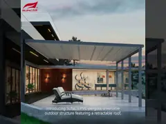 Effortlessly Create a Versatile Outdoor Space with Our Folding Roof Pergola Retractable and LED-Lit