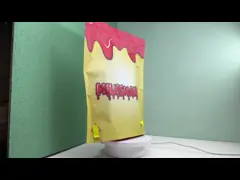 High Barrier 1lb Foil Laminated Stand Up Pouch With Zipper For Candy Gum Cookie Food Packaging