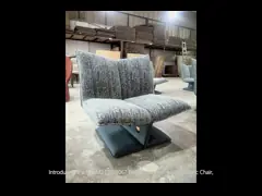 China Elegant Leather Accent Fabric Chair Modern Steel Leg for sale