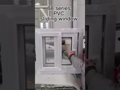 China European Style PVC Plastic Upvc Sliding Double Window Sound Proof Hurricane Windows for sale