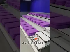 purple Floor Mounted Telescopic Seats Retractable Bleacher Seating System