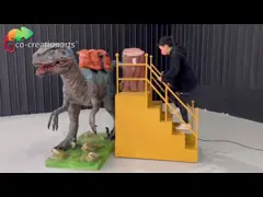 Ce Certified Animatronic Dinosaur Ride Velociraptor Ride 4m Length