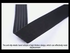 Woven Rubber Anti Slip Webbing 25mm Black Elastic Band For Sewing