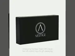 Sleek Design Black Watch Box Gift Packaging Gift Drawer Box With Custom Logo