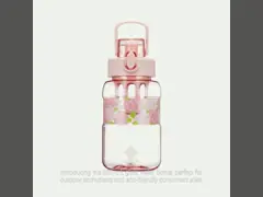 China 650ML Water Bottles Glass Outdoor Large Capacity Baby Reusable Straw Cup For School Home Room for sale