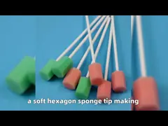 中国 カラーコードされた口腔ケア用スワップ 単品パッケージ 丸い花 スポンジチップ 緑/ピンク メディカル・ホーム用 証明書 SGS 販売のため