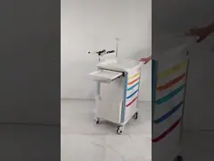 China Centralized Locked Hospital Emergency Cart With Sliding Side Shelf Needle Disposal Holder for sale