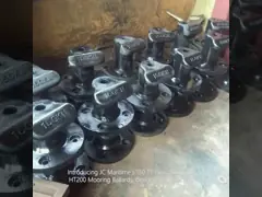 150T T Head Cast Iron HT200 Mooring Bollards Cast Iron Mooring Bollards  Bollards in Ship Polished Mooring Protection