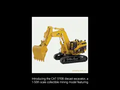CAT 5110B Diecast Excavator 1/50 Scale - Metal Body, Adjustable Boom/Bucket, Rotating Crawler - Collectible Mining Model for Adults (DM85098)