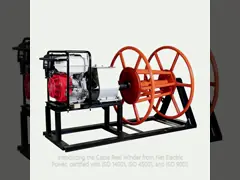 15KN 20KN Petrol Cable Pulling Winch Cable Reel Winder Cable Recoiler