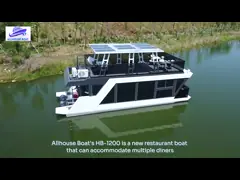 luxurious Double Deck Aluminum Floating Restaurant Boat House For 30 People