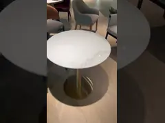 China Square Contract Marble Meeting Wooden Dinning Table Dual Color Iron Base Material for sale