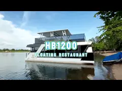 China Custom Design Floating Pontoon Boat Restaurant Double Decker With 11.5m Length for sale