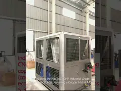 Industrial-grade 30HP chiller for CNC machining centers, featuring copper-nickel alloy evaporator (corrosion resistance) and R407C eco-friendly refrigerant. Maintains 5-35°C water temperature with±0.2