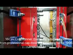 16cavity 2parts assemby 32mm flip cap up part in cold runner