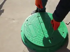 China Yellow GRP Round Smart Manhole Cover Real Time Monitoring Water Level & Gas Leaking for sale