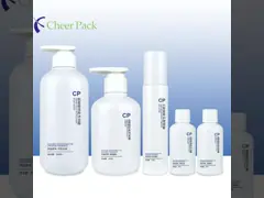 China Custom Blue PET Skincare Packaging Bottle Set Press Pump Bottle Cream Jars Plastic Cosmetic Bottle Set for sale
